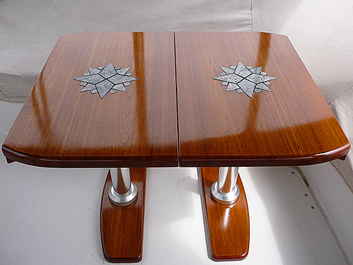 Teak and Plastic Cockpit Tables for sailboats | tag line